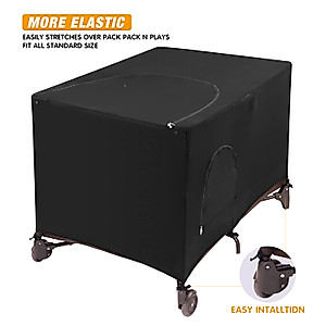 Armsense Crib Tent Cover, Canopy for Pack N’ Play, Baby Sleep Better Breathable Travel Playard Canopy Netting and Cover Shade (Black)