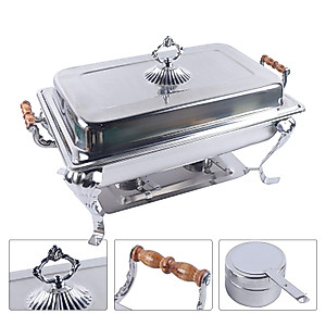 NeNchengLi Stainless Steel Chafing Dish Warming Container Chafing Dish Buffet Set Stainless Steel Food Warmer Food Insulation Parties Buffet Server Pan Warming Tray
