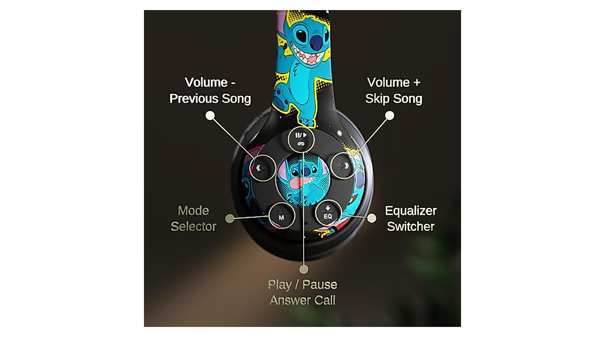 Disney Lilo & Stitch Bluetooth Over-Ear Headphones, Wireless Foldable ...