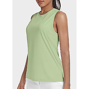 Hiverlay Workout Tank Tops for Women Loose Sleeveless Athletic Exercise Sports Gym Muscle Running Shirts Green s