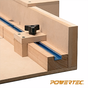 POWERTEC 71673 Table Saw Sled Kit w/T-Tracks, Miter Bars, Knob, Bolt and Screws Set