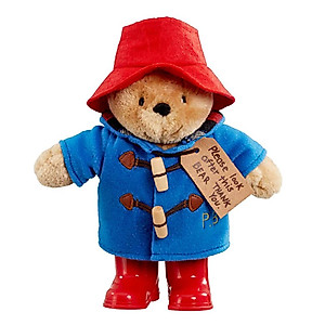 Rainbow Designs Classic Paddington Bear with Boots - 25cm Standing Plush Character - Soft & Cuddly Paddington Teddy Bear with Iconic Duffle Coat, Bush Hat & Shiny Red