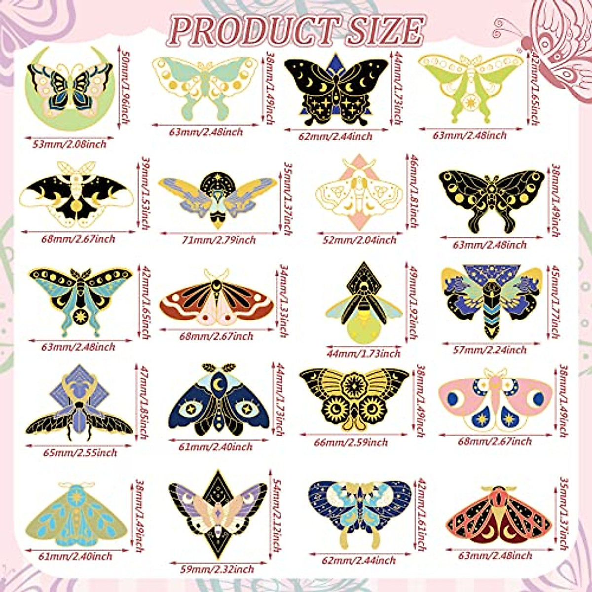 40 Pieces Butterfly Magnetic Bookmarks Butterfly Shape Page Markers Cute Book Markers for Women Kids Students Gifts School Office Book Reading Supplies, 20 Styles Magnetic Bookmarks