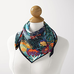 VelureLWJ Like Silk Head Scarf for Women, 35 inch Large Square Satin Scarf, Silk Scarf for Women Neck, Women Scarf, Blue Scarf,Luxuriously Soft and Silky Smooth Fashion Accessory- Packaged