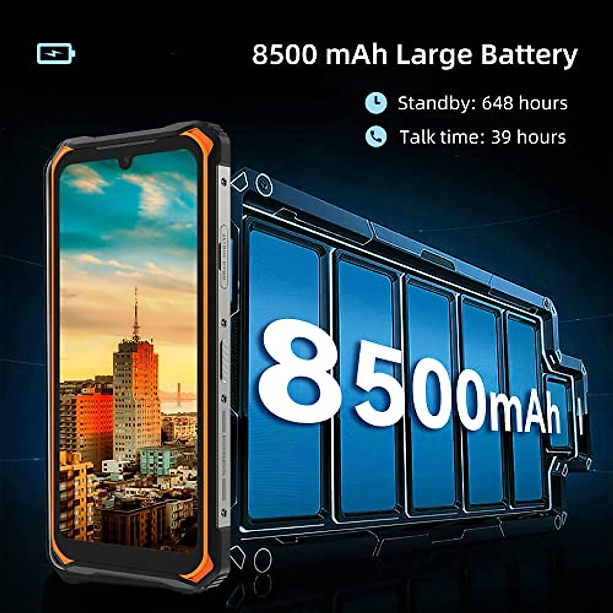 DORLAND EX-08 4G Rugged Smartphone, Cell Phone Industrial Intrinsically Safe Outdoor Unlocked Dual SIM 8GB+128GB 5" FHD Screen Android 9.0 IP68 Waterproof Explosion Proof, Black