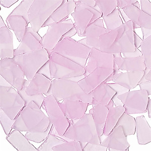 Versatile Sea Glass for Crafts - 16oz Pink Frosted Dyed Seaglass Pieces for DIY, Vase Filler, Art Craft Supplies, Beach Wedding, Home Decor