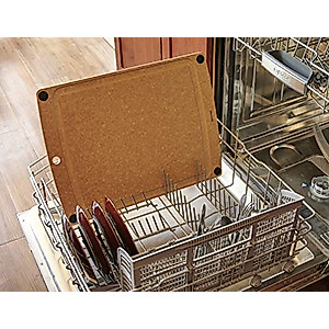 Epicurean All-In-One Cutting Board with Non-Slip Feet and Juice Groove, 19.5" x 14.5", Natural/Black