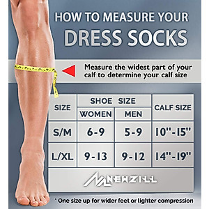 NEWZILL Compression Dress Sock (15-20 mmHg) for Men & Women - Cotton Rich Comfortable Socks - BEST Stockings for Business Casual, Running, Medical, Athletic, Edema, Diabetic (Nude, S/M)