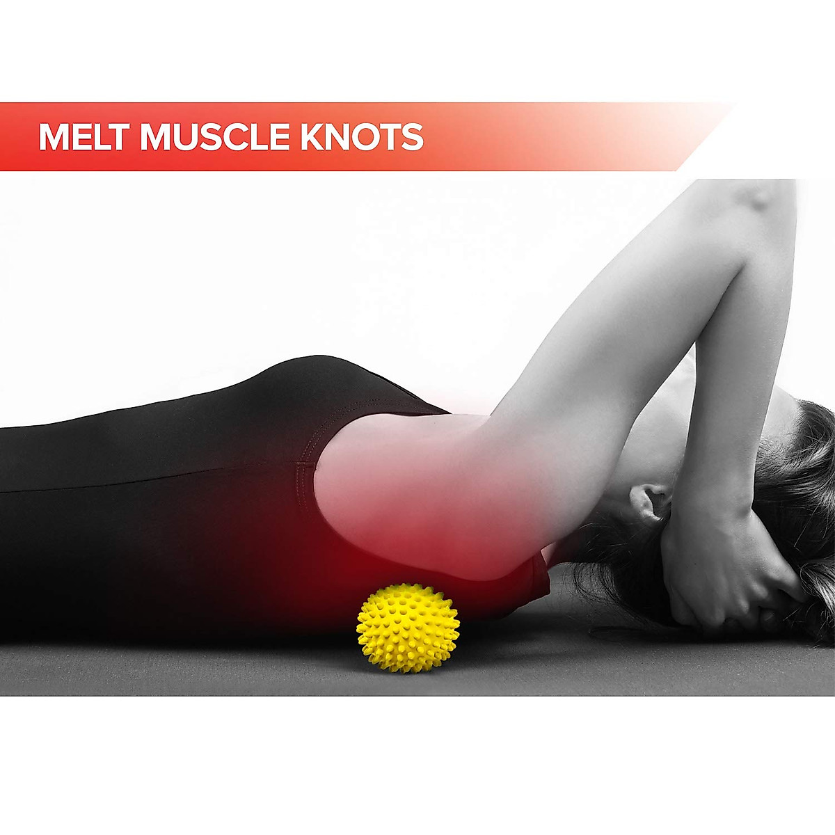 OCTOROX Spiky Massage Balls for Feet, Back, Hands, Muscles - Firm, Medium and Soft Spiked Massager Rollers for Plantar Fasciitis, Exercise, Neuro-Balance, Physical Therapy, 3-inch