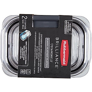 Rubbermaid Brilliance Food Storage Container, Medium, 3.2 Cup, Clear, 2-Pack (2025333)