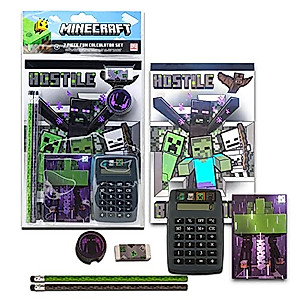 Minecraft School Supplies Value Pack - 9 Pc Bundle with Minecraft Folders, Notebook, and Stickers for Kids Boy Girls | Minecraft Back to School Supplies
