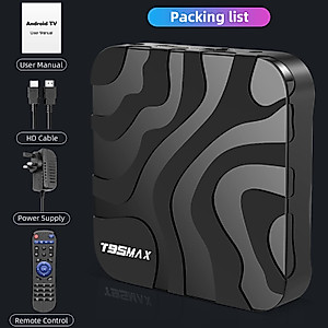 Android TV Box 12.0, T95Max H618 4GB RAM 64GB ROM Android Box with Quad Core GPU Mali-G31 MP2 Support 6K 3D, 2.4GHz/5GHz Dual WiFi with BT 4.0 USB 2.0 Smart TV Box