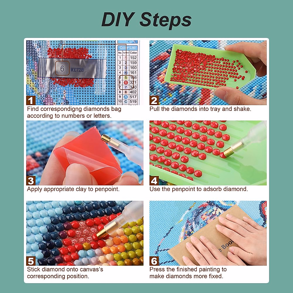 Acudotr Diamond Painting Kits for Adults, 5D DIY Diamond Art Kits for Beginners, Full Drill Diamond Painting Kits for Home Wall Decor, Old Couple, 12x16 Inch