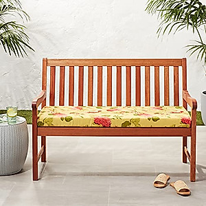 Pillow Perfect Outdoor/Indoor Risa Lemonade Bench/Swing Cushion, 1 Count (Pack of 1), Gold