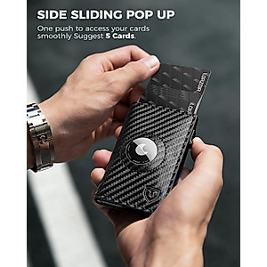 LORZOR Slim Airtag Wallet for Men, Bifold Leather Mens Wallets with Magnetic Closure, Smart Wallet RFID Blocking Pop Up Card Holder,Minimalist Wallet with Gift Box