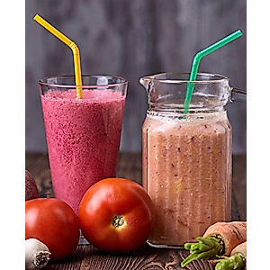 ALINK 500-Pack Solid Colors Flexible Drinking Straws, Plastic Disposable Bendy Straws - 7.75" x 0.23"