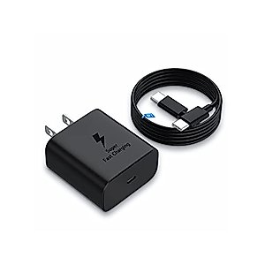45W USB-C Samsung Super Fast Charger Type C for Samsung Galaxy S23/S23+/S22 Ultra/S22+/S22/S21 Ultra/S21+/S21/S20/Note 20/10+/S7/S7+/S8/S8+,Galaxy Tab and More(6ft Cable Included)