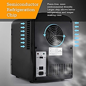 AstroAI Mini Fridge Portable AC/DC Powered Thermoelectric System Cooler and Warmer 4 Liter/6 Can for Cars, Homes, Offices, and Dorms,Black (Renewed)