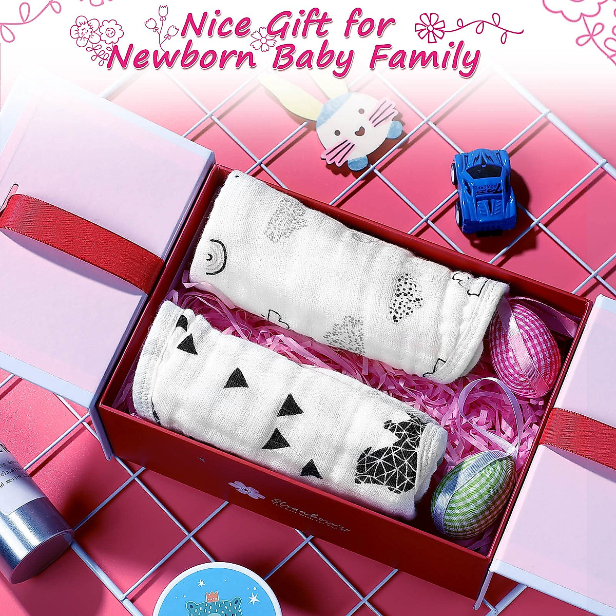 10 Pieces Muslin Bandana Drool Bibs Adjustable Bibs (Clouds Pattern)