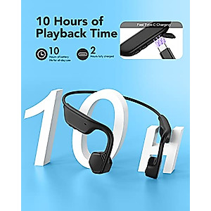 RR SPORTS Bone Conduction Headphones, Open Ear Headphones Bluetooth 5.3 Sport Earphones, IP67 Waterproof Headset for Running, Cycling, Driving, Hiking