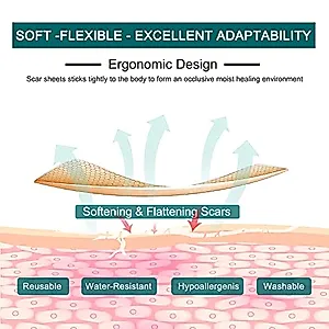 Silicone Scar Sheets (1.6” x 120” Roll-3M), Silicone Scar Tape Roll, Scar Silicone Strips, Reusable, Professional Scar Removal Sheets for C-Section, Surgery, Burn, Keloid, Acne et