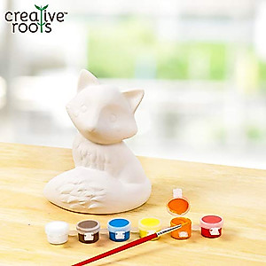 Creative Roots Paint Your Own Fox, DIY Fox, Kids Painting Set, Creativity for Kids, Ceramic Painting Kit for Kids, Ceramics to Paint, Paint Your Own Ceramic, Ages 5+