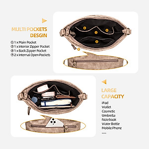 KouLi Buir Crossbody Purse for Women, Soft PU Leather Shoulder Handbags Crossover Bags with Multi Pocket