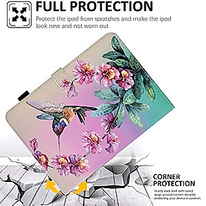 KEROM Case for Galaxy Tab A8 10.5 inch 2022 (Model: SM-X200/X205/X207), PU Leather Folio Stand Protective Cover with Auto Wake/Sleep, Card Slot, Pen Holder for Galaxy Tab A8 10.5 Case - Hummingbird