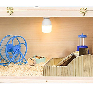kathson Hamster Sand Bath Box Wooden Small Animals Shower Room Chinchilla Digging Sand Bathtub Container with Climbing Ladder Bowl for Dwarf Syrian Mice Mouse Gerbils Hedgehog