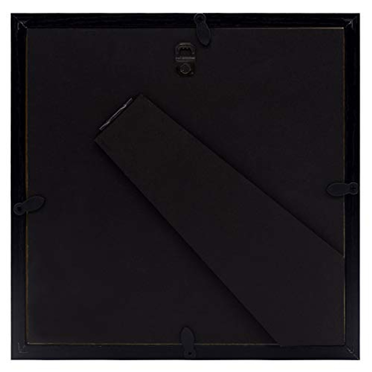 Golden State Art, 8x8 Tall/Split Molding Picture Frame, Includes Easel for Tabletop Display and Sawtooth Hangers for Wall Display Excellent for Weddings, Events, Memories (Black/Grey, 1 Pack)