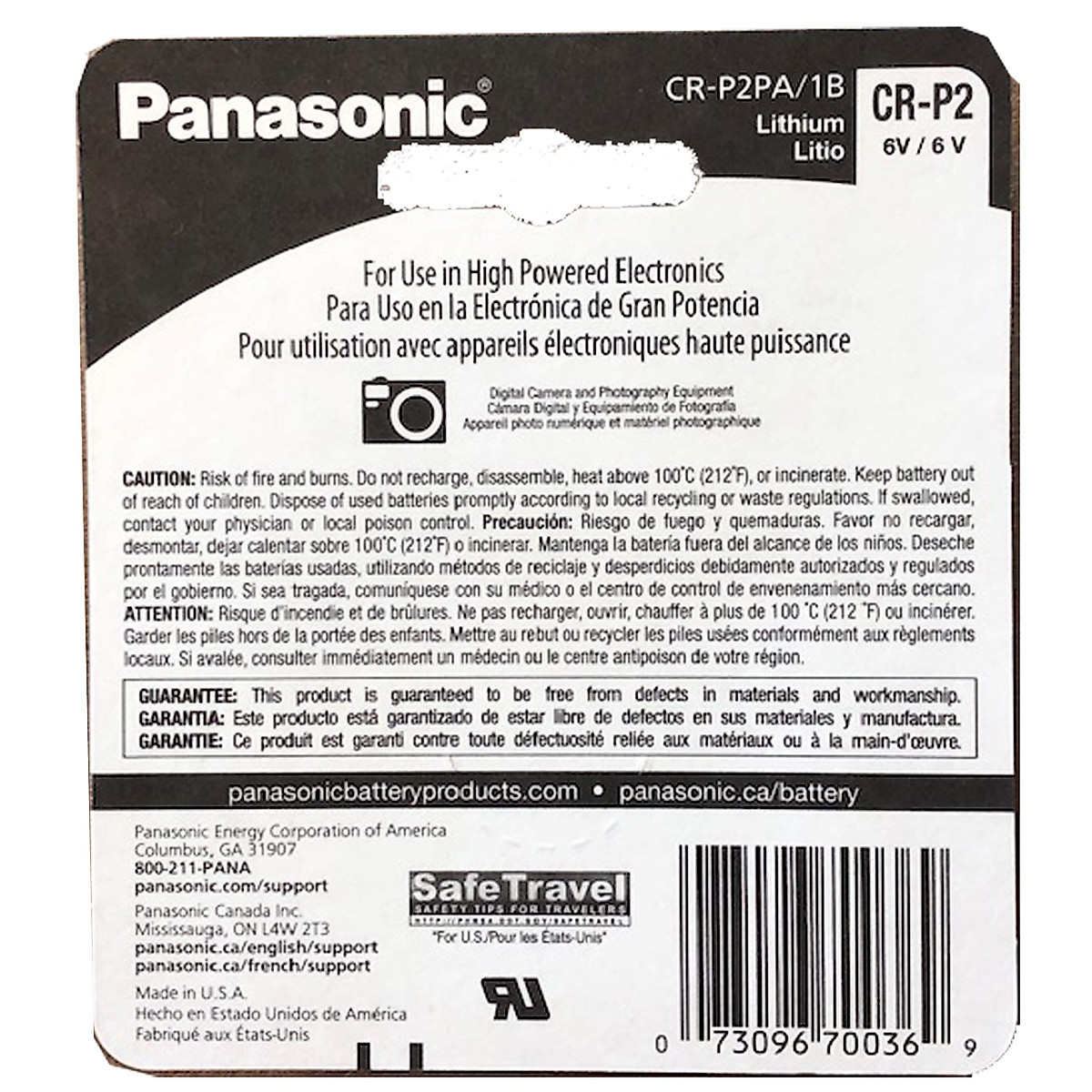 6x Panasonic CR-P2 6V Photo Battery Replace 23-175, 2CR-P2, 5024LC, 6204, CR17-33, CRP2, CRP2P, CRP2S, CR-P2S, DL223A, DLCRP2, EL223AP, K223LA, K223LA-1, PC223, PC223A, PRCRP2, RL223A-1, T223A, VL223