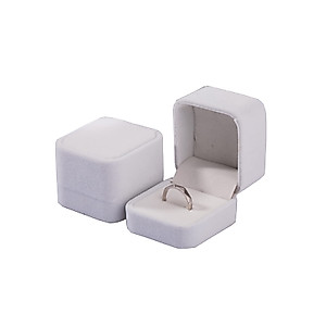 FAYADA Set of 2 White Velvet Ring Box Earring Case Jewelry Gift Boxes Wedding Valentine's Day Rings Gift Case