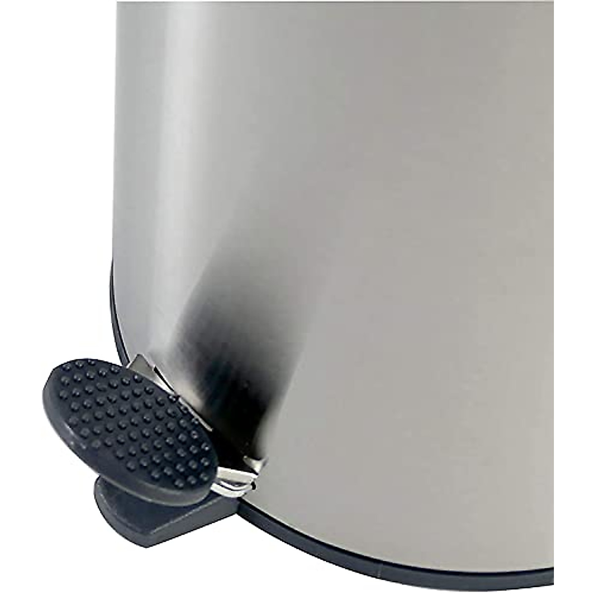Kela Bathroom Trash Can with Soft Close, Step-On Lid, Silver, 0.8 Gallons, 9 inches Tall, Small Waste