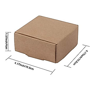 Sdootjewelry Small Kraft Gift Box, 30 Packs 4.13''×4.13''×1.57'' Mini Brown Kraft Paper Box Cardboard Ring Earring Jewelry Boxes