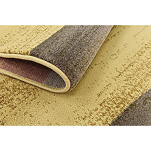 Unique Loom Barista Collection Modern, Abstract, Waves, Urban, Rustic, Warm Colors Area Rug, 8 ft x 10 ft, Beige/Burgundy