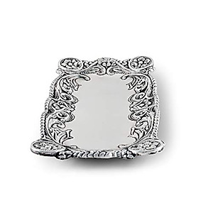 Arthur Court Western Pattern Concho Bread / Snack Serving Tray Parties Bar Dish - Cowboy / Cowgirl Silver Aluminum 6 inch x 12.25 inch