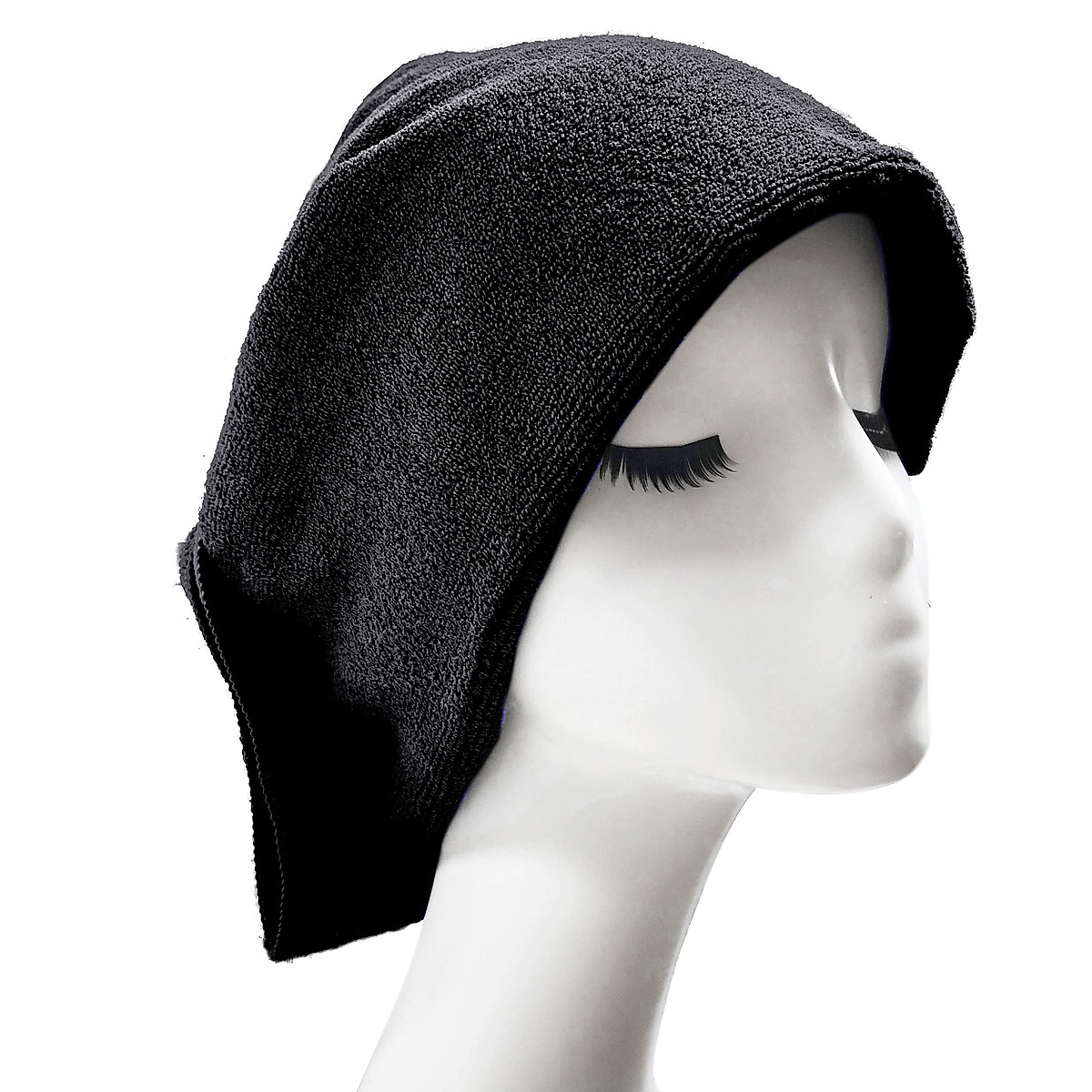 POLYTE Professional Quick Dry Lint Free Microfiber Hair Drying Salon Towel, 16 x 29 in, 12 Pack (Black)