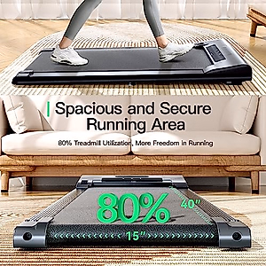UMAY Walking Pad, Lightweight Small Under Desk Treadmill - Only 40 LBS, Portable Mini Treadmill for Home Office, Compact Walking Treadmill with Remote & APP Control