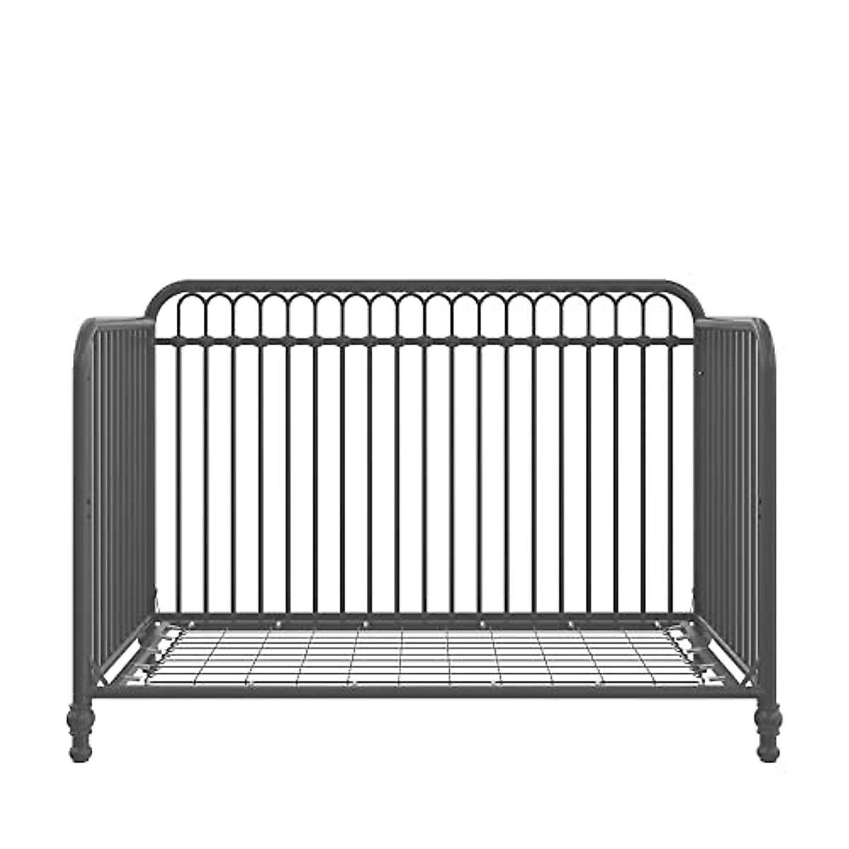 Little Seeds Raven 3-in-1 Convertible Metal Crib, JMPA Certified, Gray