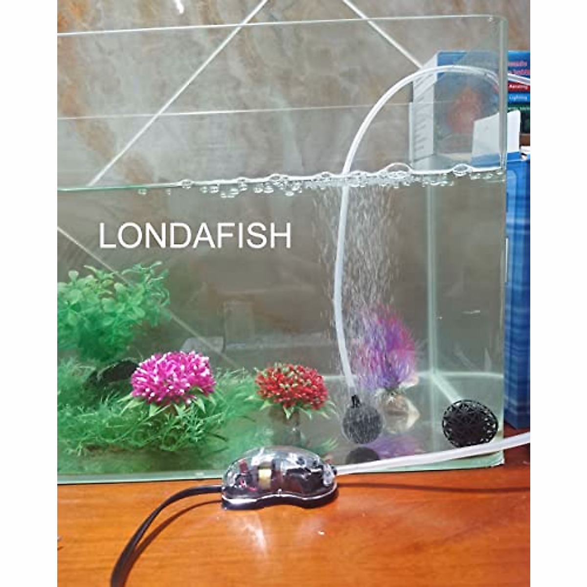 LONDAFISH Aquarium Mini Air Pump 0.8W Oxygen Pump with Air Stone &Tube