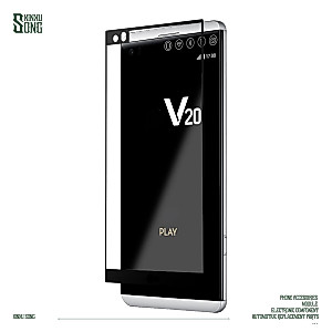 XINXUSONG 3 Pack Screen Protector for L G V20 H918 H915 LS997 US996 VS995 H990 H910 H990DS,Anti-Scratch 9H Hardness Full Coverage Silk Print Black Tempered glass Protective Film.