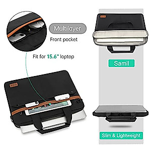 KCY Laptop Bag Case 15.6 Inch with Shoulder Starp, Slim Computer Sleeve Cover Compatible with MacBook Air 15 M2, New MacBook Pro 16 M1 2021-2023, 15-16 Inch Hp Lenovo Dell Acer Asus Notebook, Black