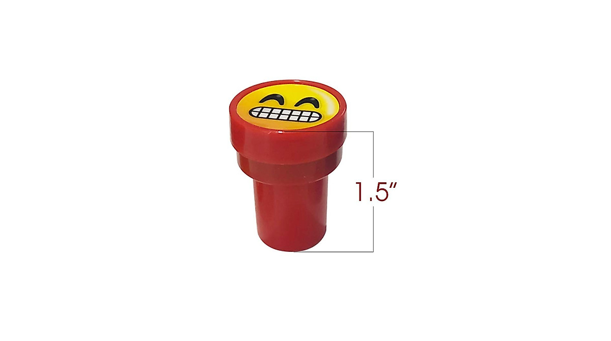 24 Emoticon Stampers for Kids - Pre-Inked Smile Stamps