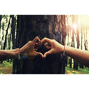 Prosperity & Success Charm Bracelet - Sterling Silver Coin Amulet on Red Silk String - Women's 7" Protection Bracelet - Personal Gift for Women, Mom, Wife