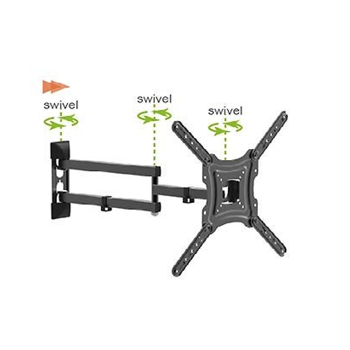 Mount Plus MP-L28-400 Long Arm Full Motion TV Wall Bracket with 28 inch Extension Articulating Arm | Fits Screen Sizes 23 to 55 Inch | VESA 400x400mm Compatible (28" Extension 19" to 55" TV)