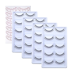 EMEDA Thick Band Practice Lashes for Training Eyelash Extensions 20 Pairs 8mm Length Non-tipped Training Eyelash Practice Strips for Mannequin Head (20 Pairs)