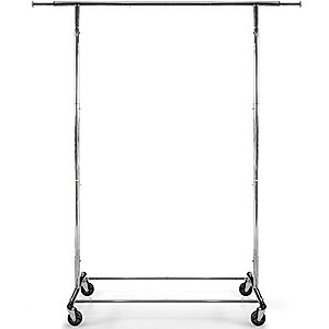 HOME IT Clothes Rack Heavy Duty Commercial Grade Chrome Clothes Rail for Clothing, Garment Rack Adjustable Clothing Rack, Clothing Rail 200 LBS Capacity