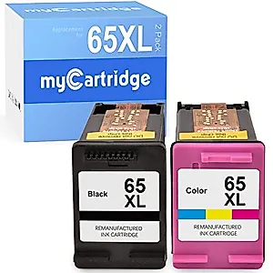 MYCARTRIDGE 65XL Remanufactured Ink Cartridge Replacement for HP 65 65XL Black and Color Ink Cartridge for Envy 5055 5052 Deskjet 3752 2652 2655 3758 2624 3720 3755 Printer