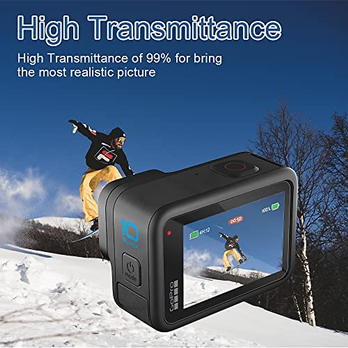 Taisioner Screen Protector for GoPro HERO 11 HERO 10 Black HERO 9 Black Fit Media Mod Ultra Tempered Glass Protective Foils with Lens Cover Accessories Kit