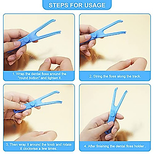 10 PCs Reusable Flosser Holder, Dental Floss Holder, Floss Handle Durable Adults and Kids Dental Tools…